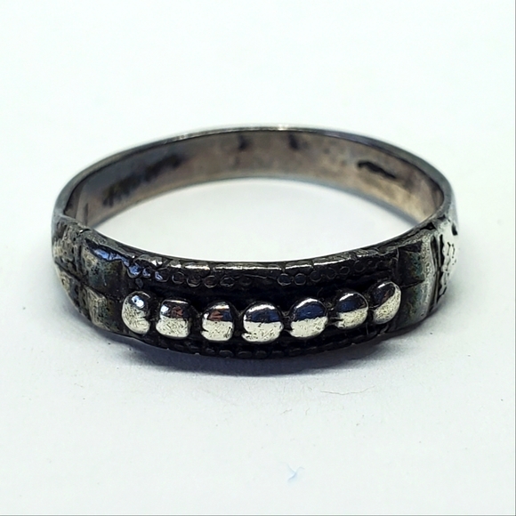 Vintage | Jewelry | Vintage Sterling Silver 45mm Studded Band Ring ...